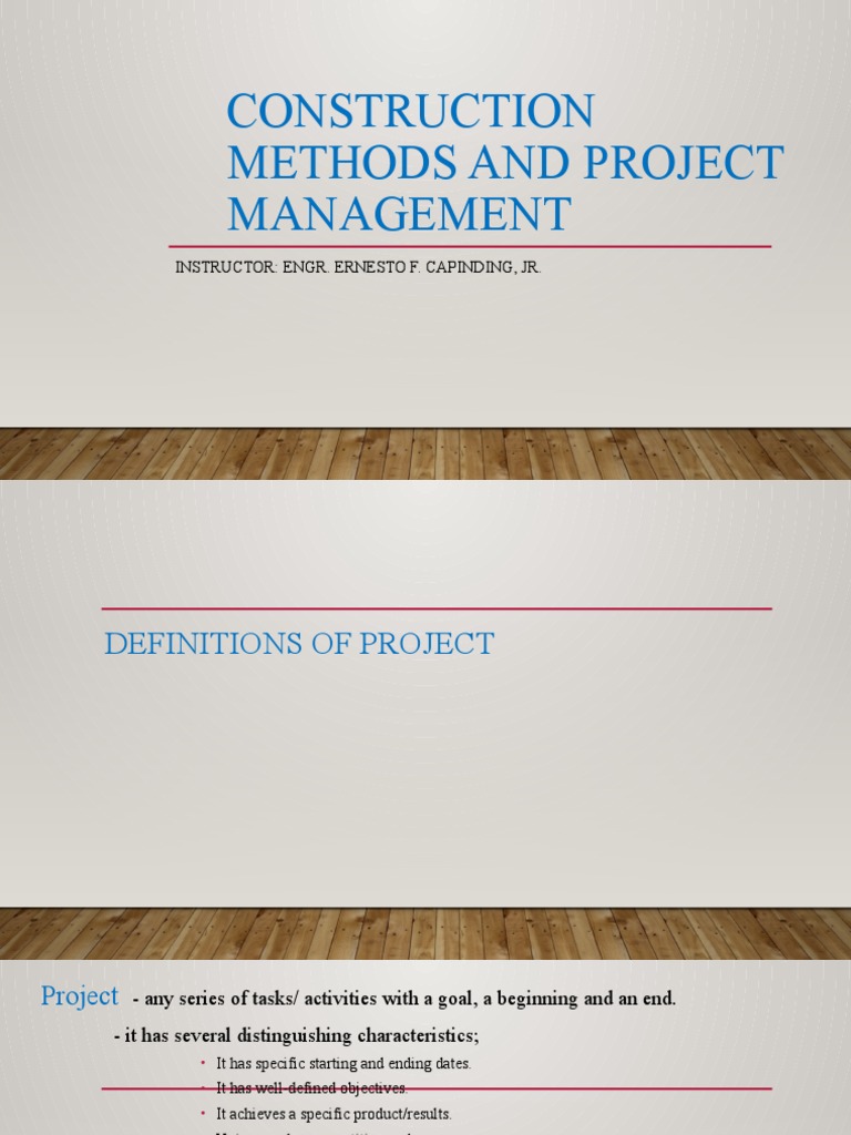 Part 1construction Methods and Project Management | PDF | Project ...