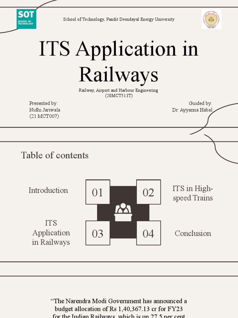 ITS Application in Railway | PDF | Rail Transport | Computer Network