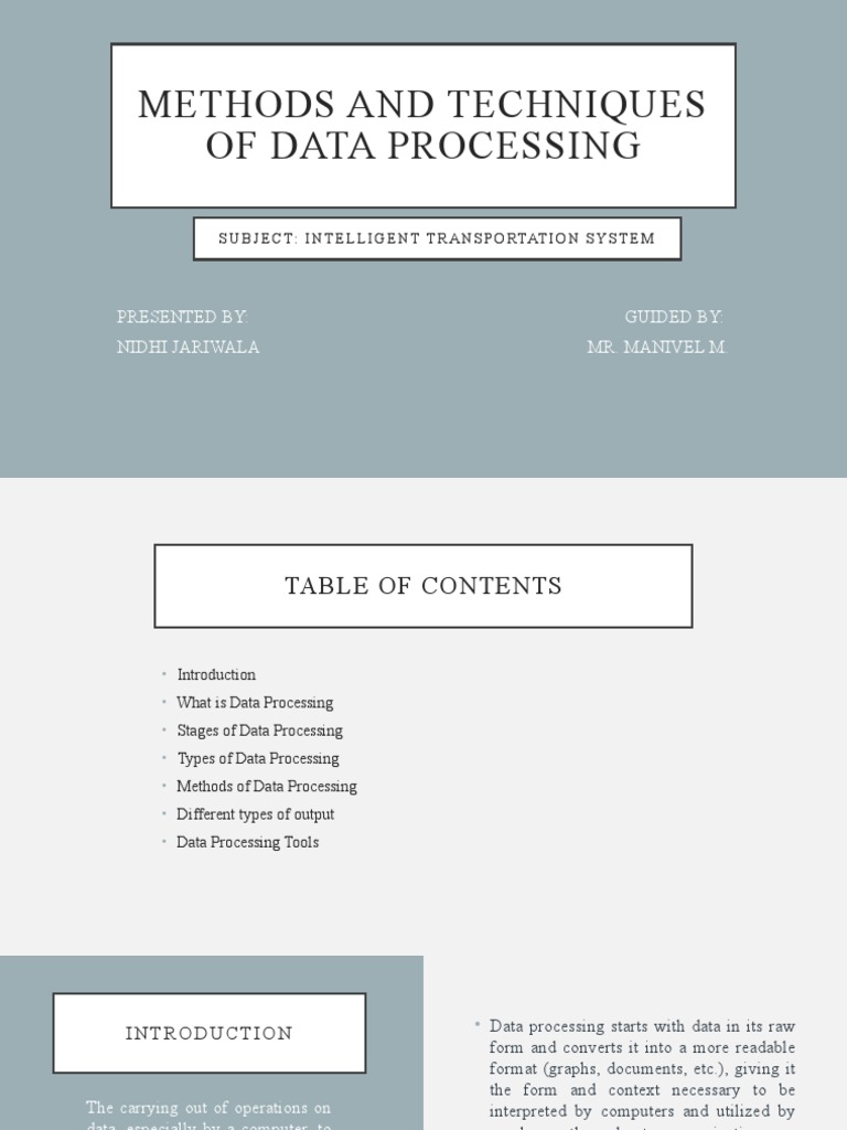 Methods and Techniques of Data Processing | PDF | Data | Input/Output