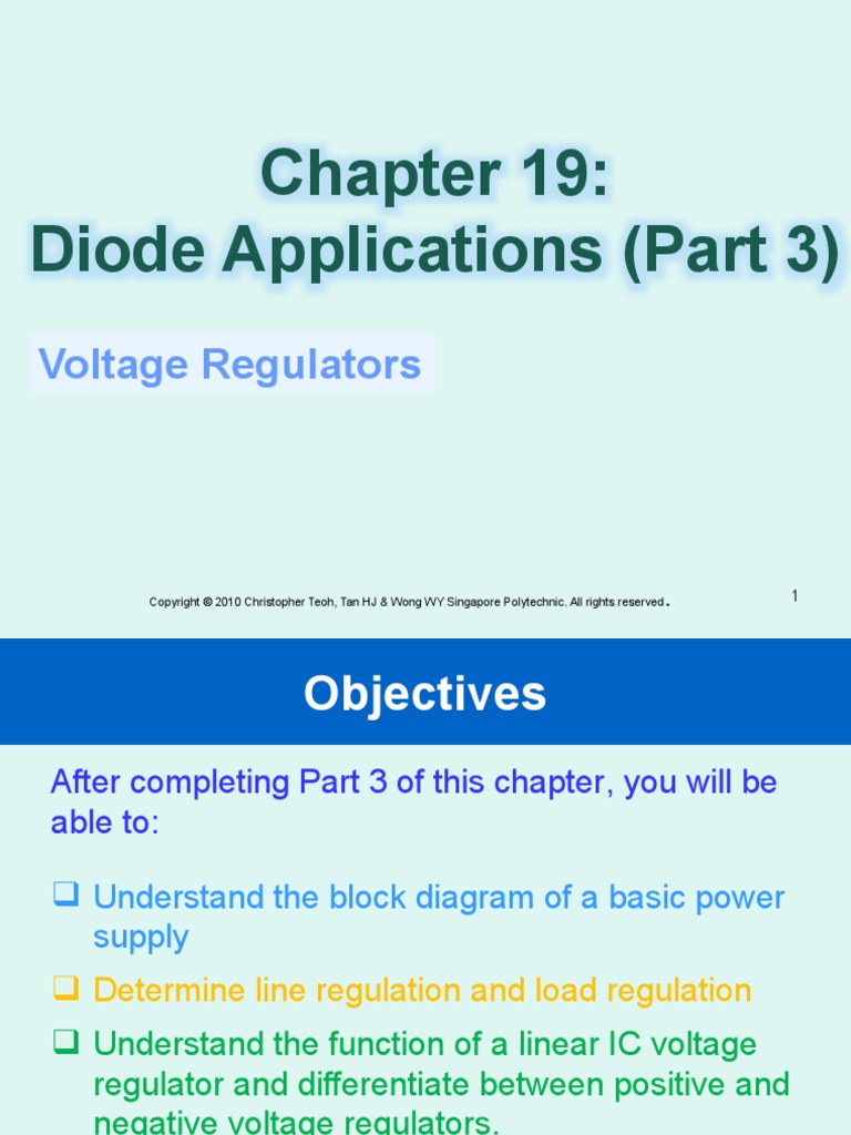 ET1006 Chapter 19 Part 3 Voltage Regulator | PDF | Power Supply | Rectifier