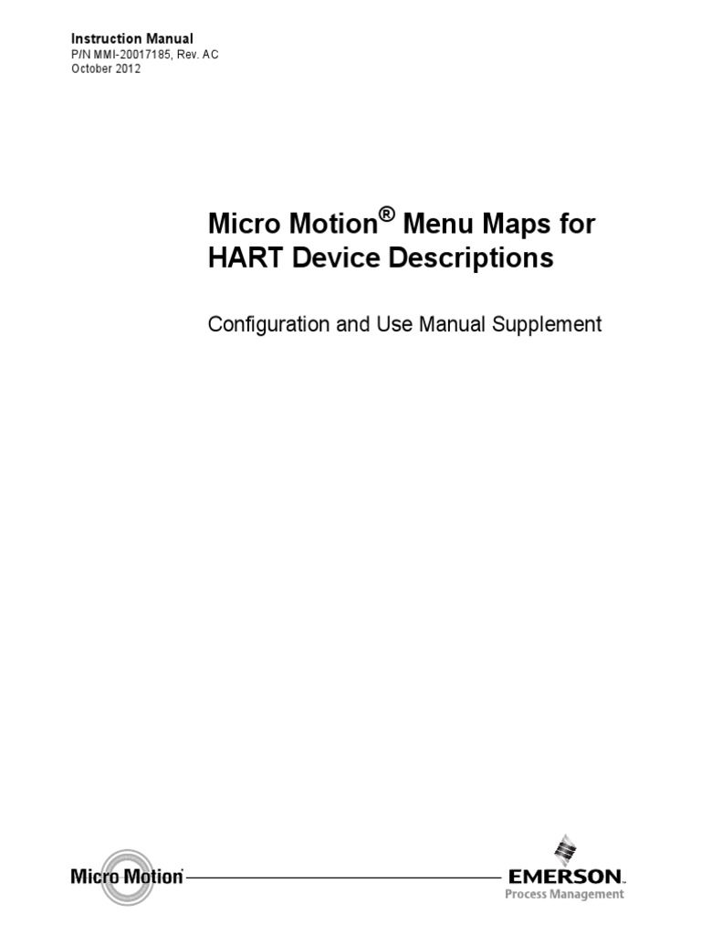 Menu Maps For HART Device Descriptions Supplement (2012) | Download ...