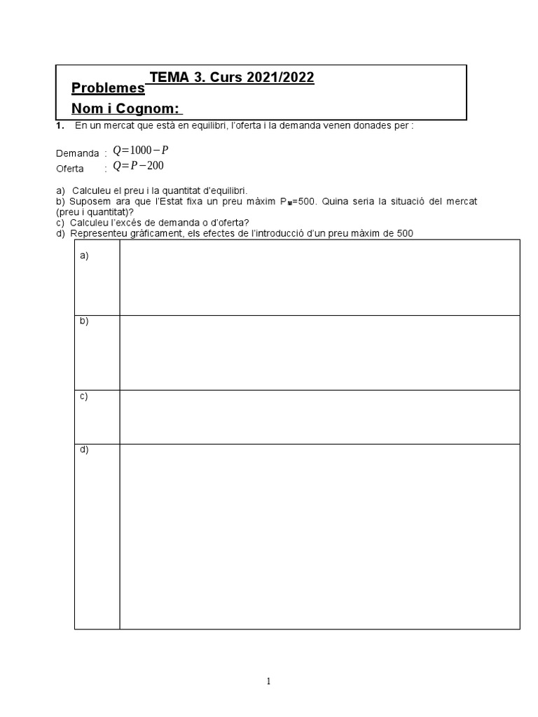 Enunciats Problemes Tema 3 | PDF