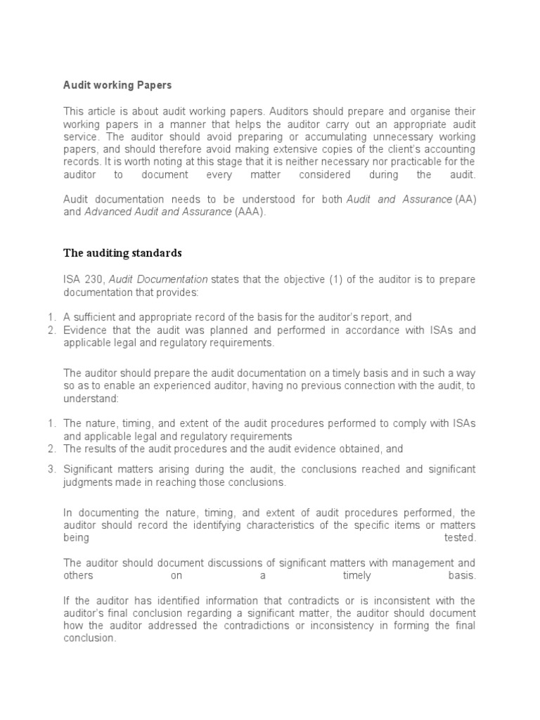 Audit Working Papers (D) | Download Free PDF | Audit | Financial Audit