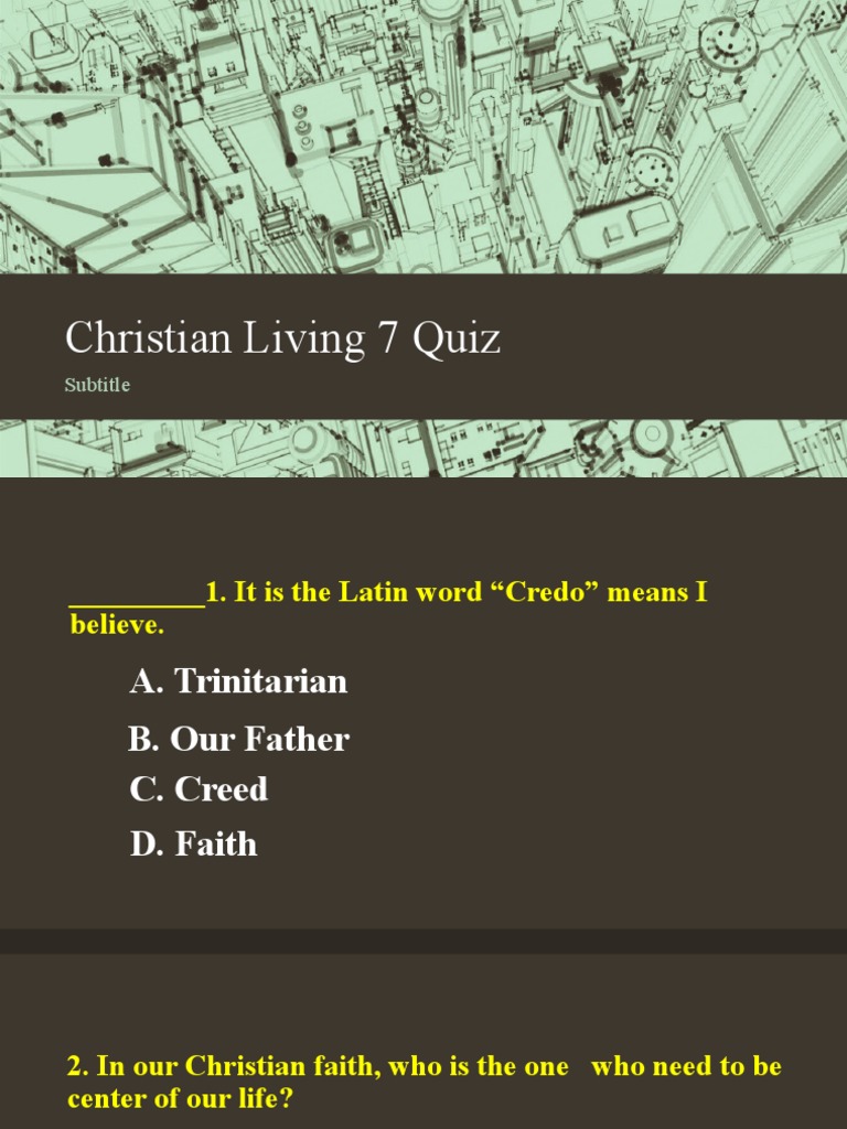 Christian Living 7 Quiz 3rd Quarter | PDF