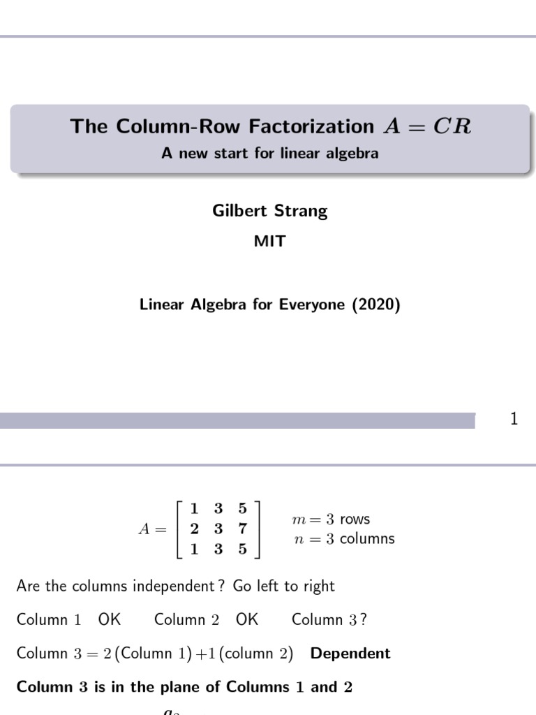 Faraway Strang | PDF | Matrix (Mathematics) | Mathematical Relations