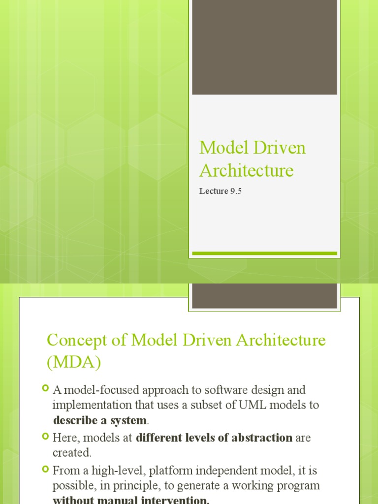 Lecture 9 5 Model Driven Architecture Pdf