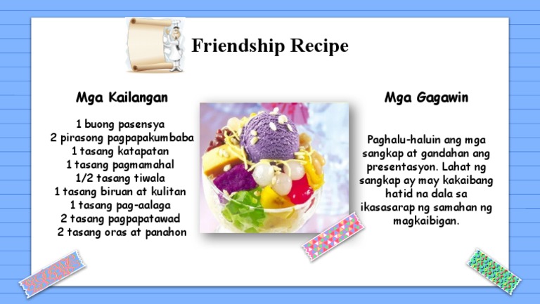 Friendship Recipe | PDF