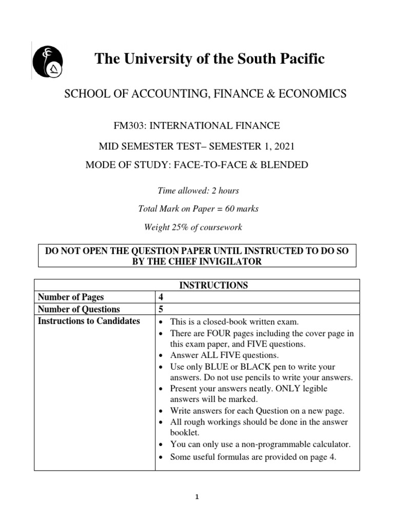 FM303 MST 2021 | PDF | Exchange Rate | Currency Appreciation And ...