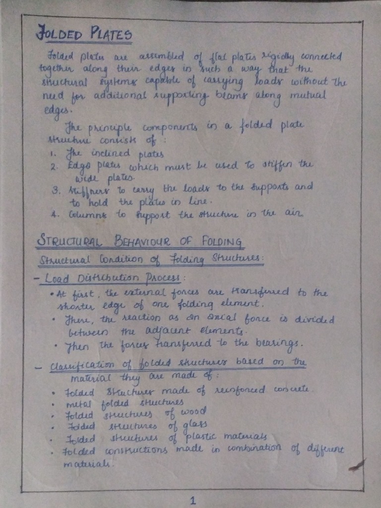 Folded Plate Structures Guide | PDF