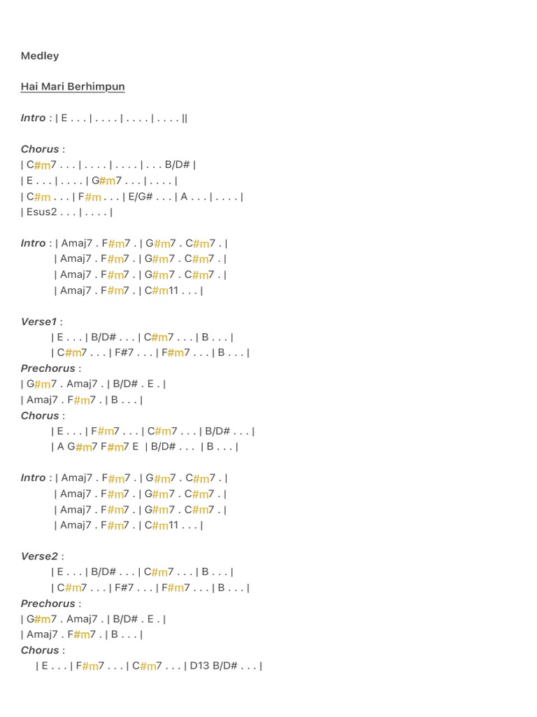 Medley | PDF | Song Structure | Musical Forms