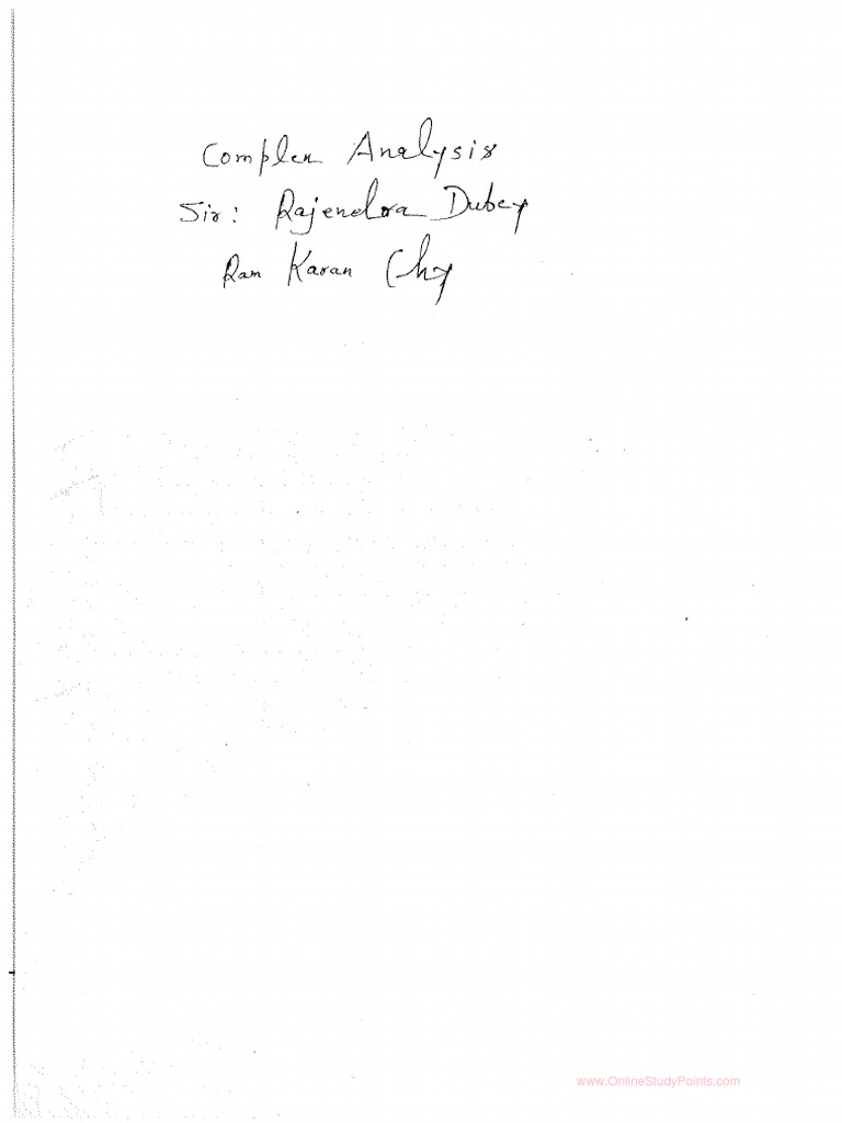 1 Complex Analysis Rajendra Dubey Sir Pdf 