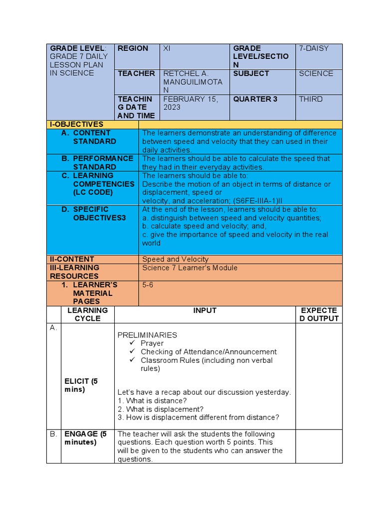 Speed And Velocity Pdf Velocity Speed