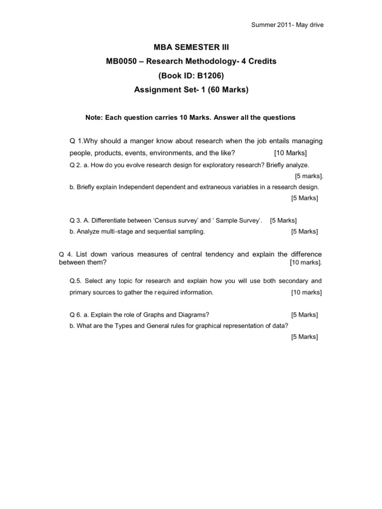 MB0050 - Research Methodology | PDF