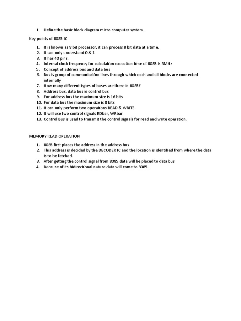 Define The Basic Block Diagram Micro Computer System | PDF