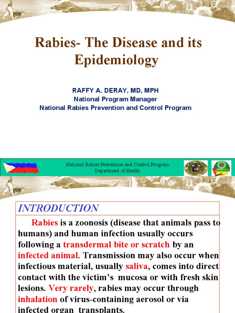 Rabies - The Disease & Its Epidemiology | PDF | Rabies | Infection