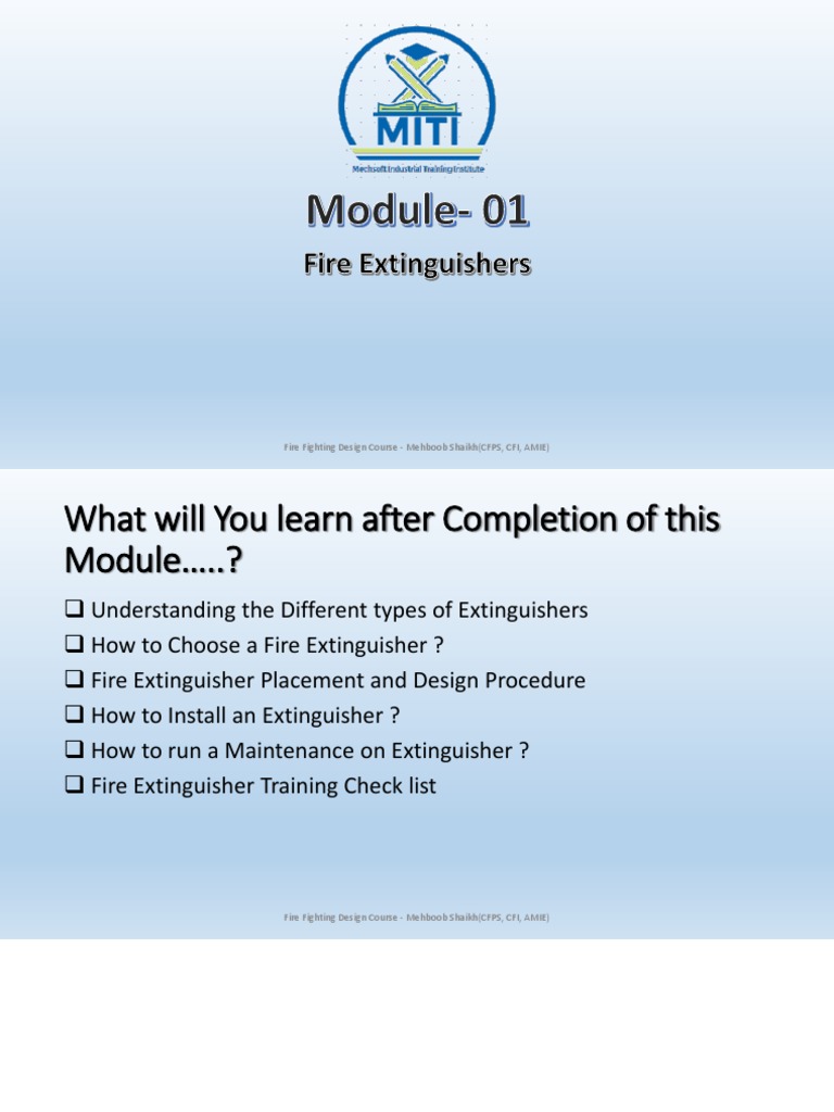 Fire Extinguisher Training Module | PDF
