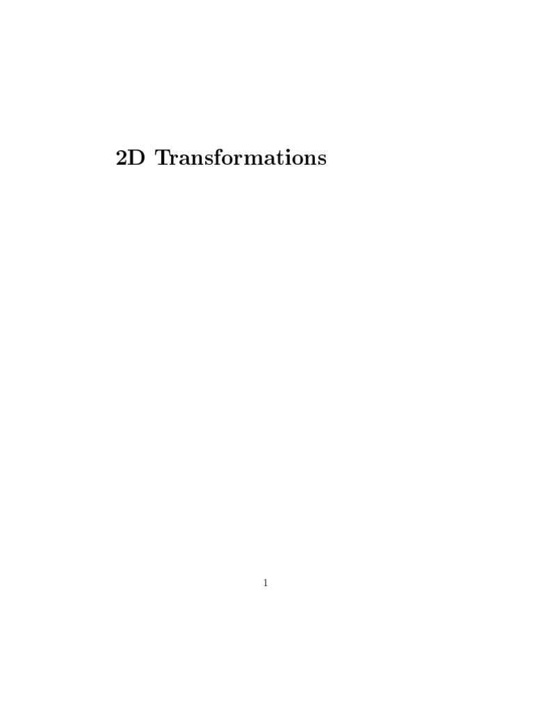 05 2d Transformations Pdf 2 D Computer Graphics Coordinate System