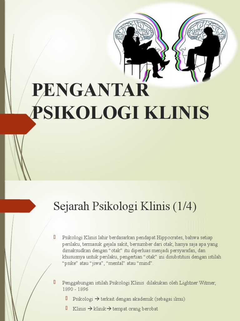 1-2 Sejarah Dan Definisi Psikologi Klinis | PDF 1-2 Sejarah Dan Definisi Psikologi Klinis | PDF
