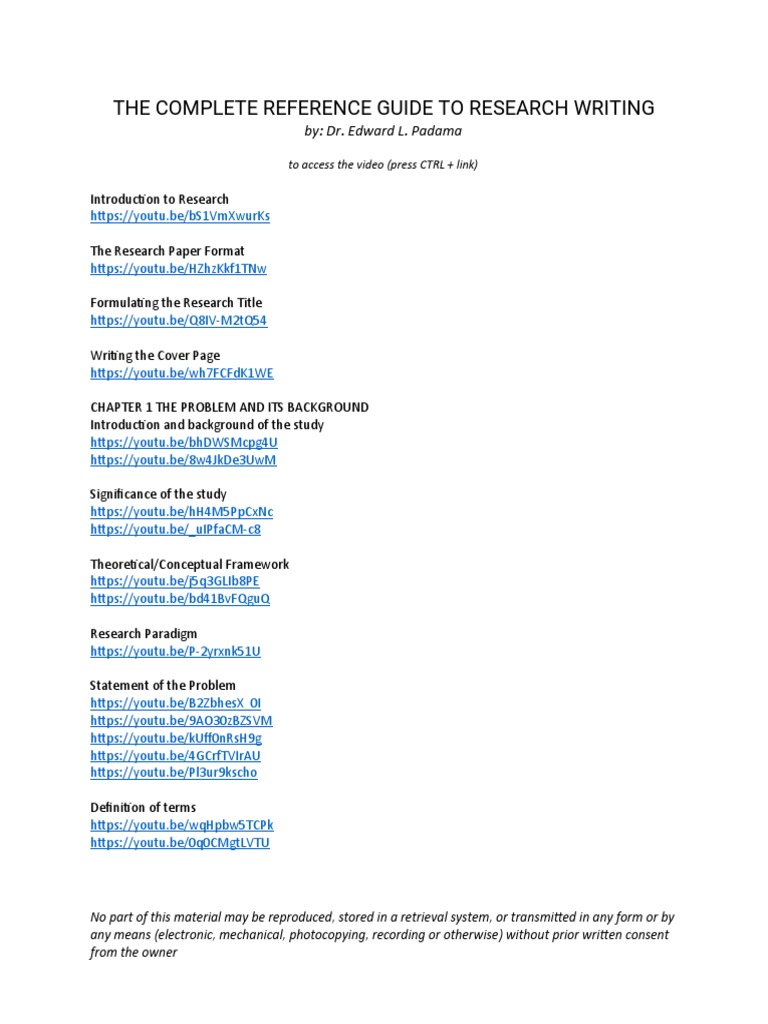Research Writing Reference Guide | PDF | Methodology | Science