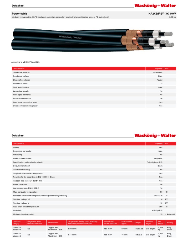 Medium-Voltage Power Cable Datasheet: NA2XS(F)2Y (3x) 10kV Cable ...