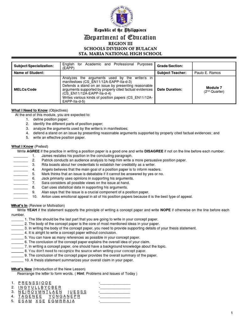 Eapp Module 7 W11 | PDF | Argument | Essays