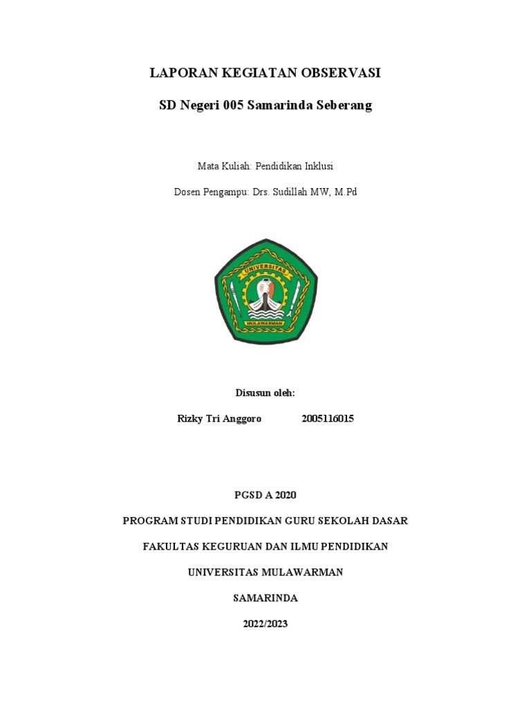 Rizky Tri Anggoro - Laporan SD Inklusi | PDF