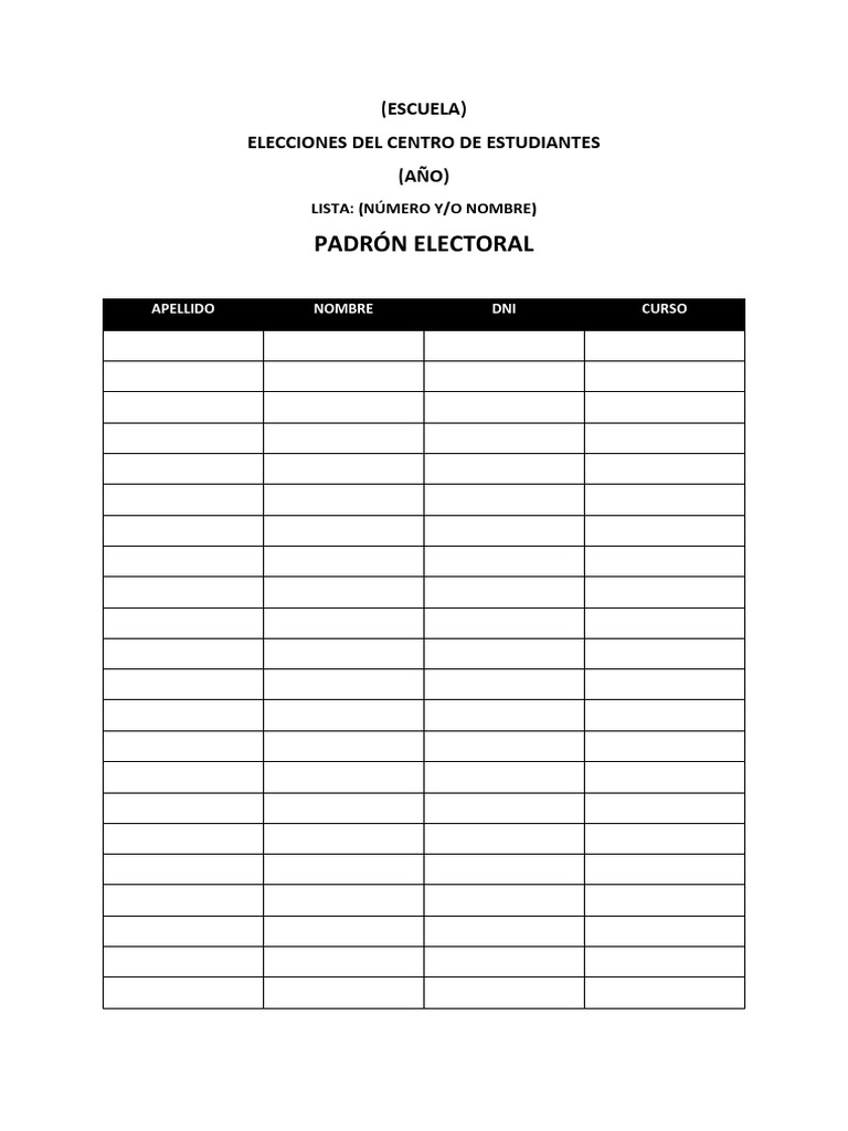 Modelo de Padrón Electoral | PDF