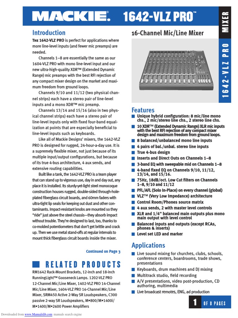 1642vlz Pro | PDF | Sound Production Technology | Electronics