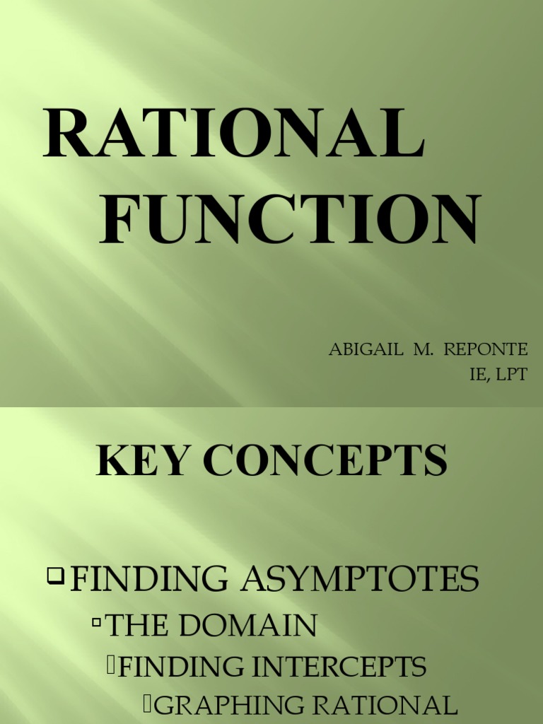 RATIONAL Lesson | PDF | Asymptote | Function (Mathematics)