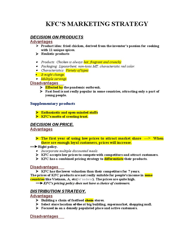 KFC's Comprehensive Marketing Strategy | PDF | Fast Food | Pricing