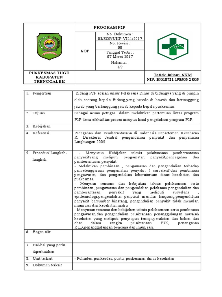 Sop Program P2P | PDF