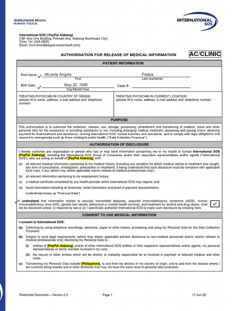 Signed Authorization | PDF | Hiv/Aids | Immunodeficiency
