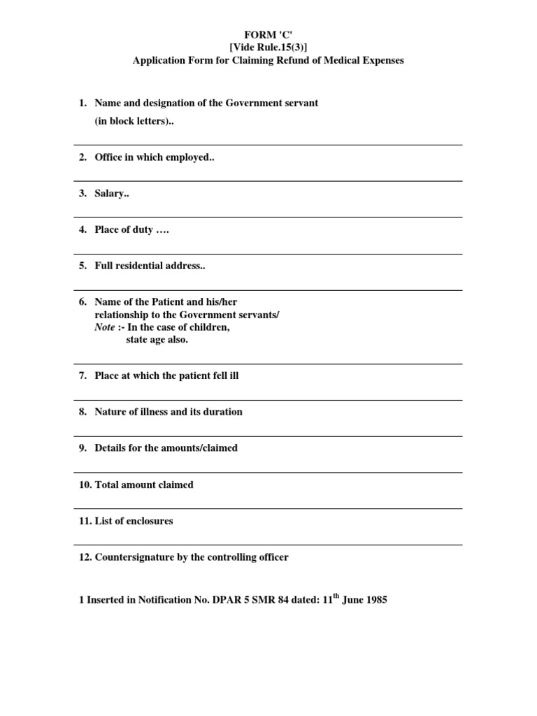 Karnataka Medical Reimbursement Forms | PDF | Hospital | Health Sciences