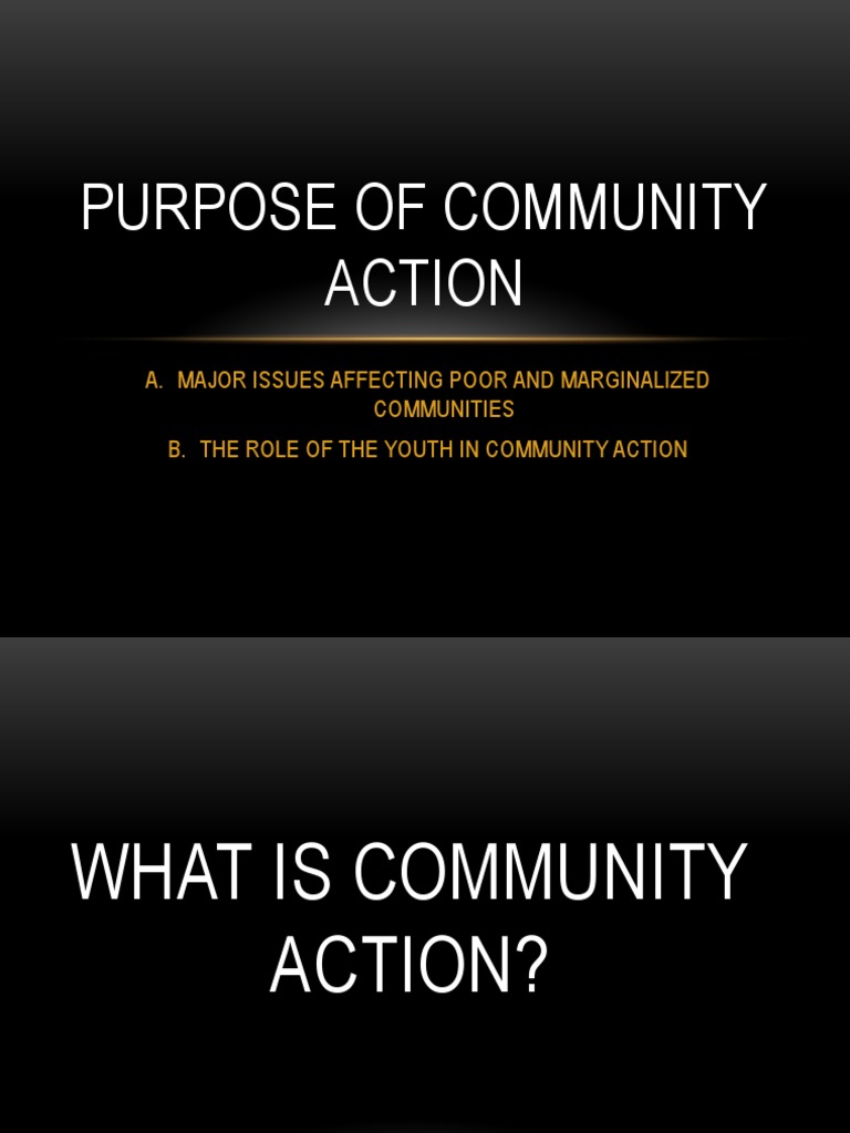 Purpose of Community Action | PDF | Social Exclusion | Community