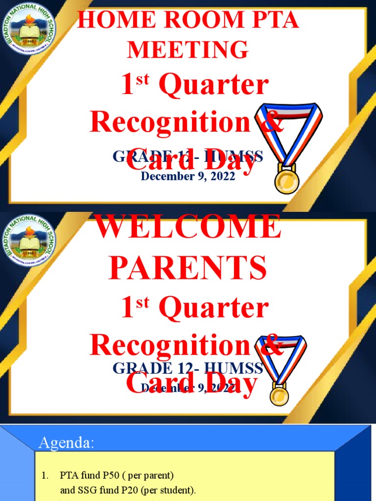 HOME ROOM PTA MEETING Agenda | PDF