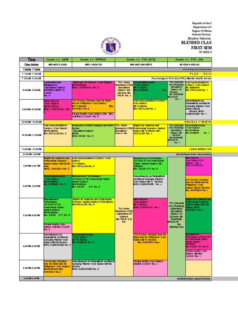 Midterm Exam Schedule SY 2022 - 2023 | PDF | Science