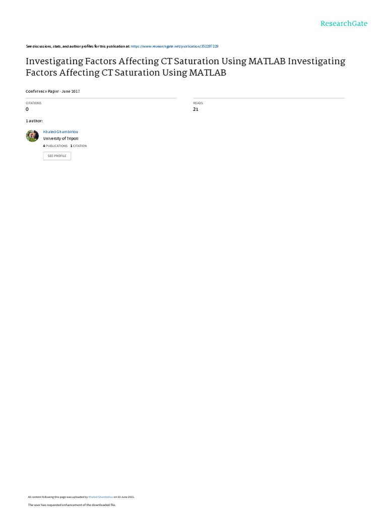 Analysis Of Factors Influencing Current Transformer Saturation Using