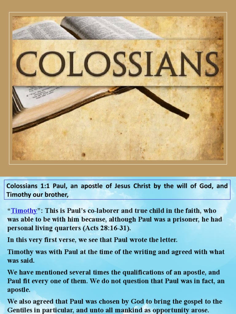 Colossians 2 | PDF | Paul The Apostle | Justification (Theology)
