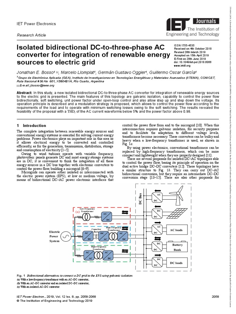 IET Power Electronics - 2019 - Bosso - Isolated Bidirectional DC To ...