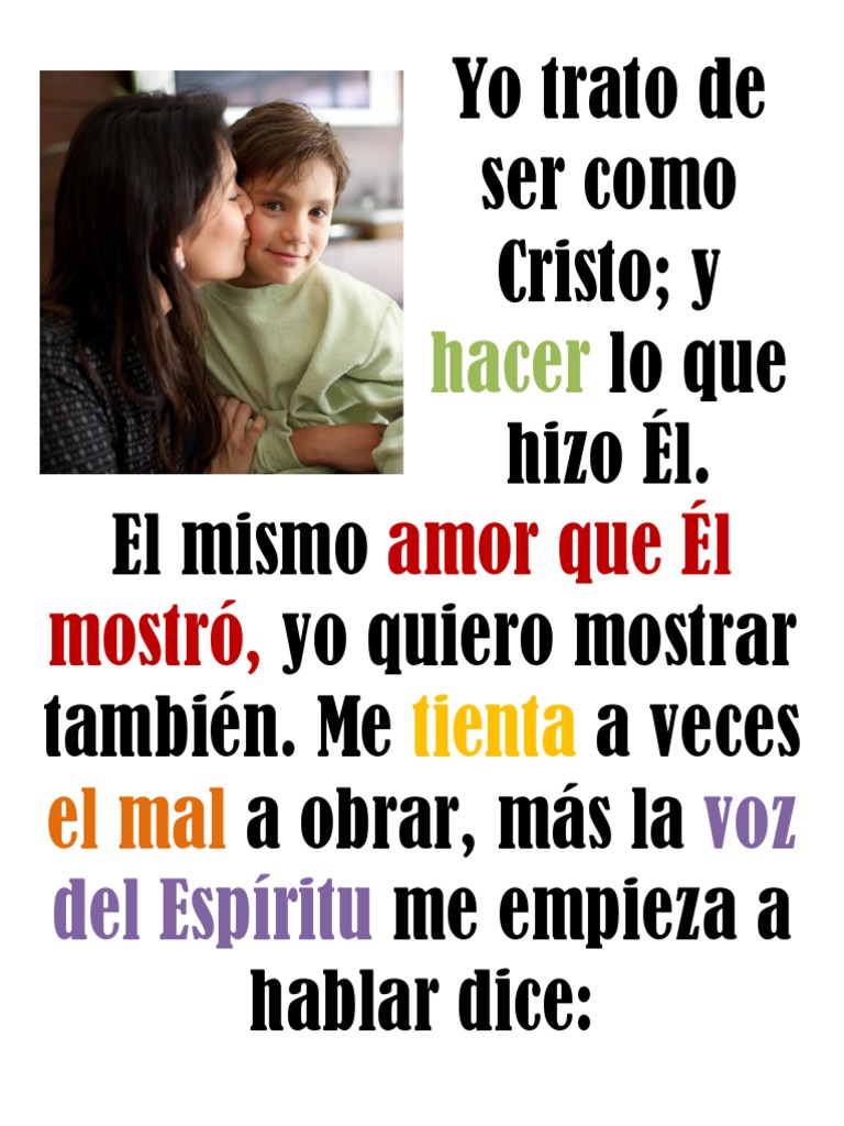Yo Trato de Ser Como Cristo Rotafolio | PDF