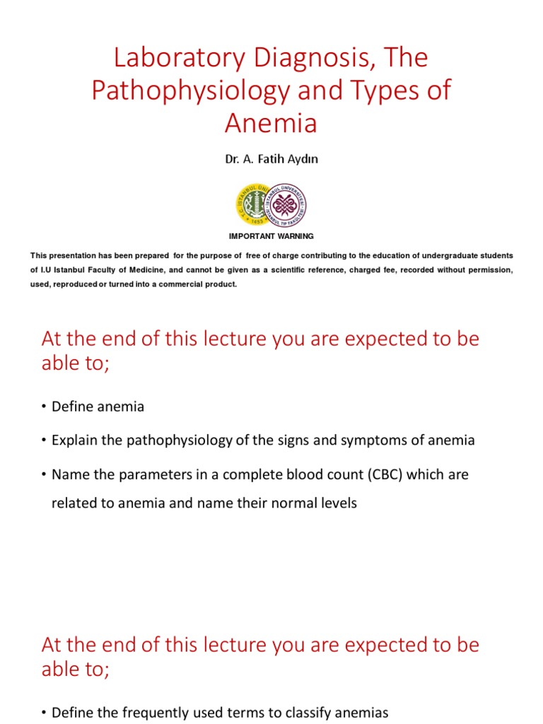 Laboratory Diagnosis of Anemia - The Pathophysiology and Types of ...