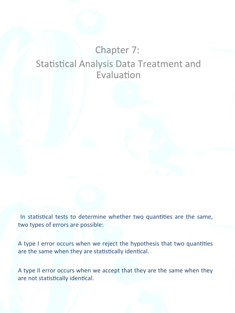 CH7 - Statistical Data Treatment and Evaluation | PDF | Statistical ...
