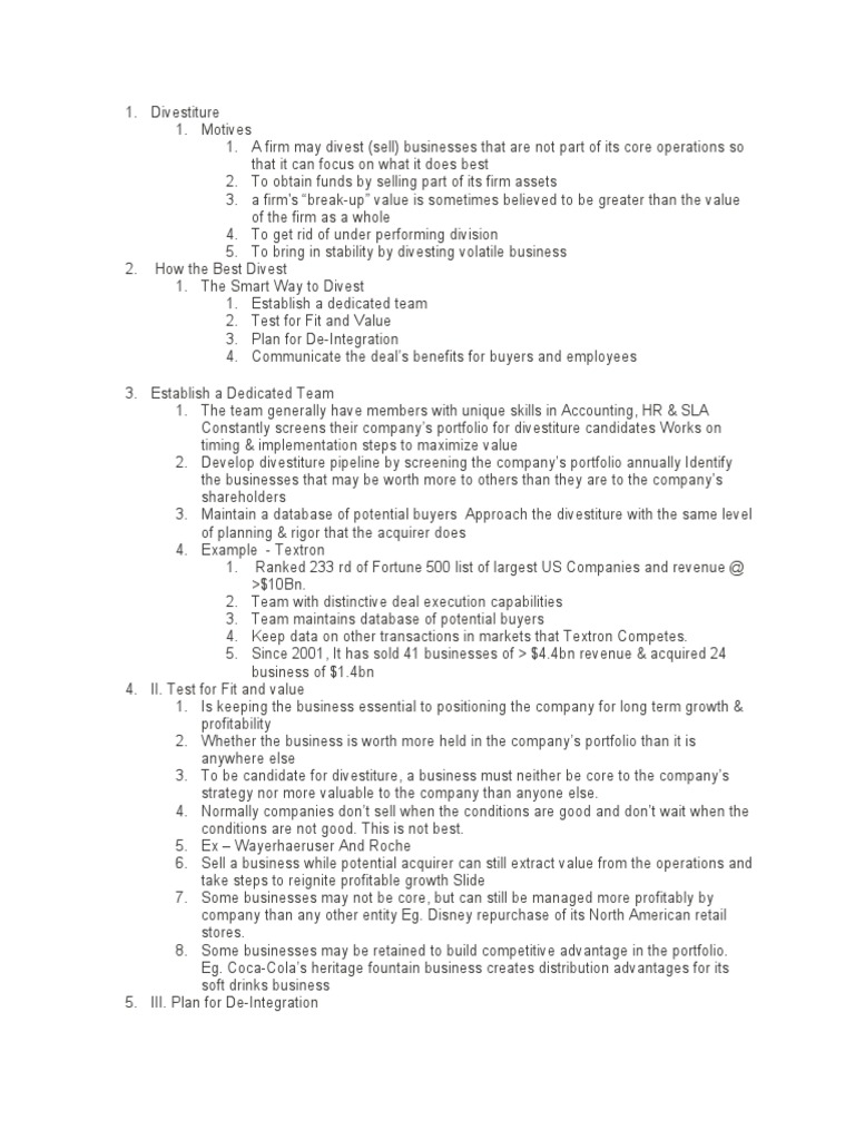 HOW THE BEST Divestiture | PDF | Divestment | Databases