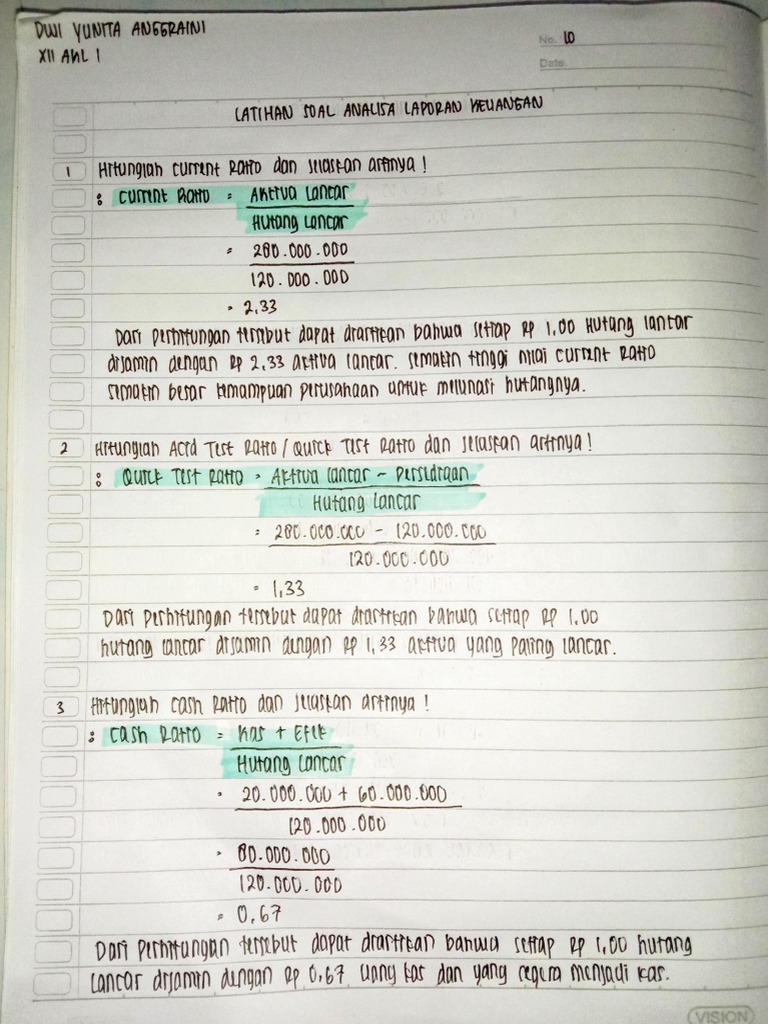 PKK Lat Soal Analisa Lap Keuangan | PDF