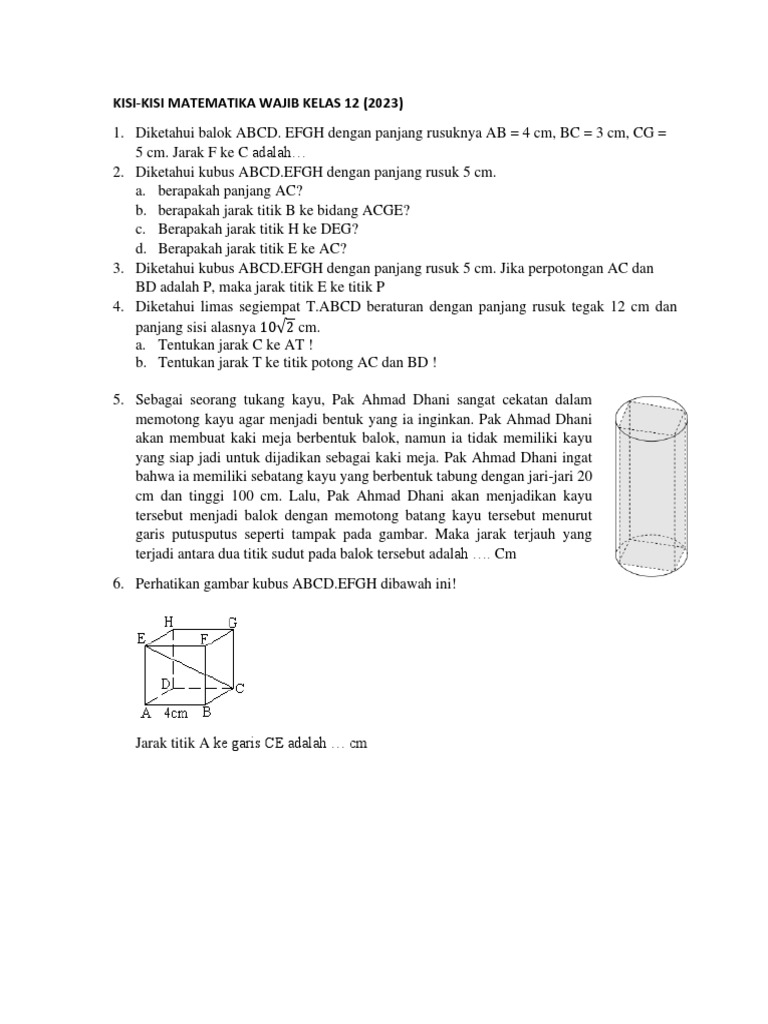 Kisi Kisi Mat Wajib 2023 | PDF
