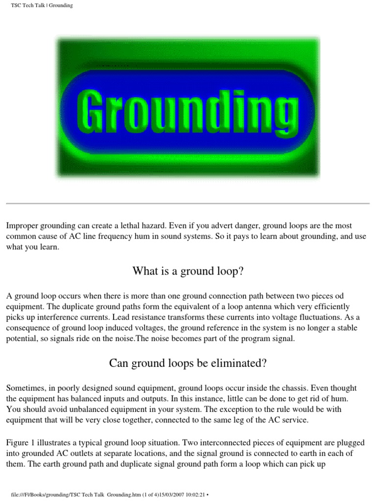 TSC Tech Talk - Grounding | PDF | Manufactured Goods | Electrical Engineering