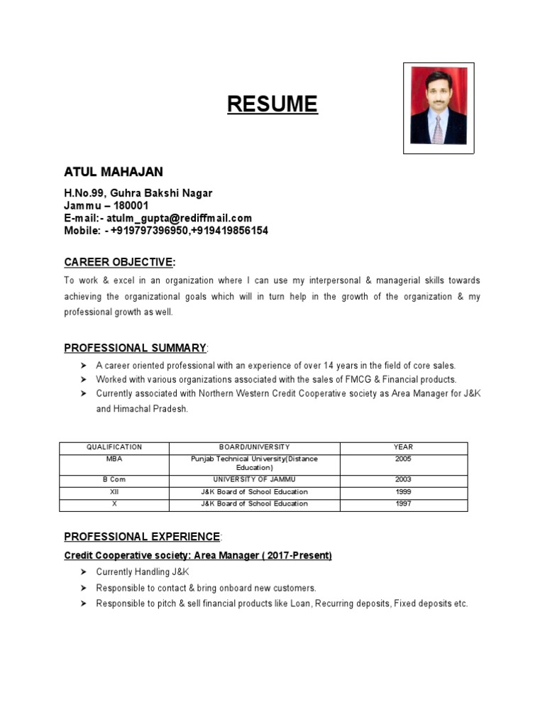 CV-Atul Mahajan | PDF | Business | Private Sector