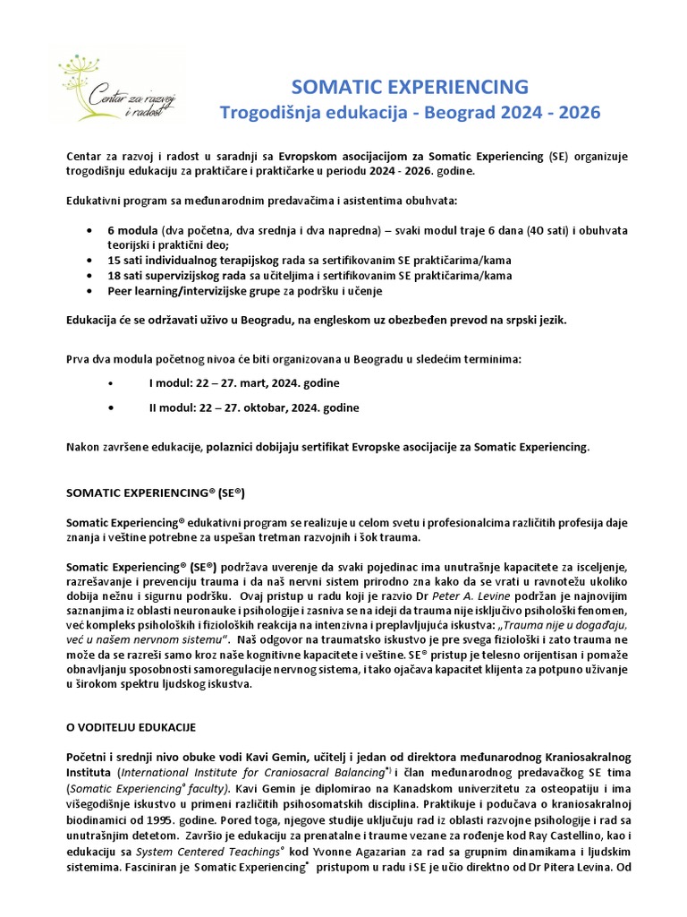 Objava Za SE Edukaciju SRP | PDF