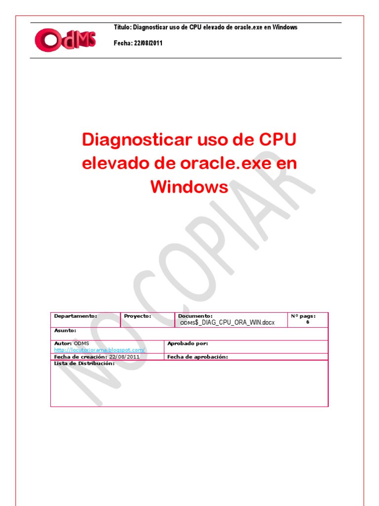 Diagnóstico de CPU en oracle.exe Windows | PDF | Hilo (Computación ...