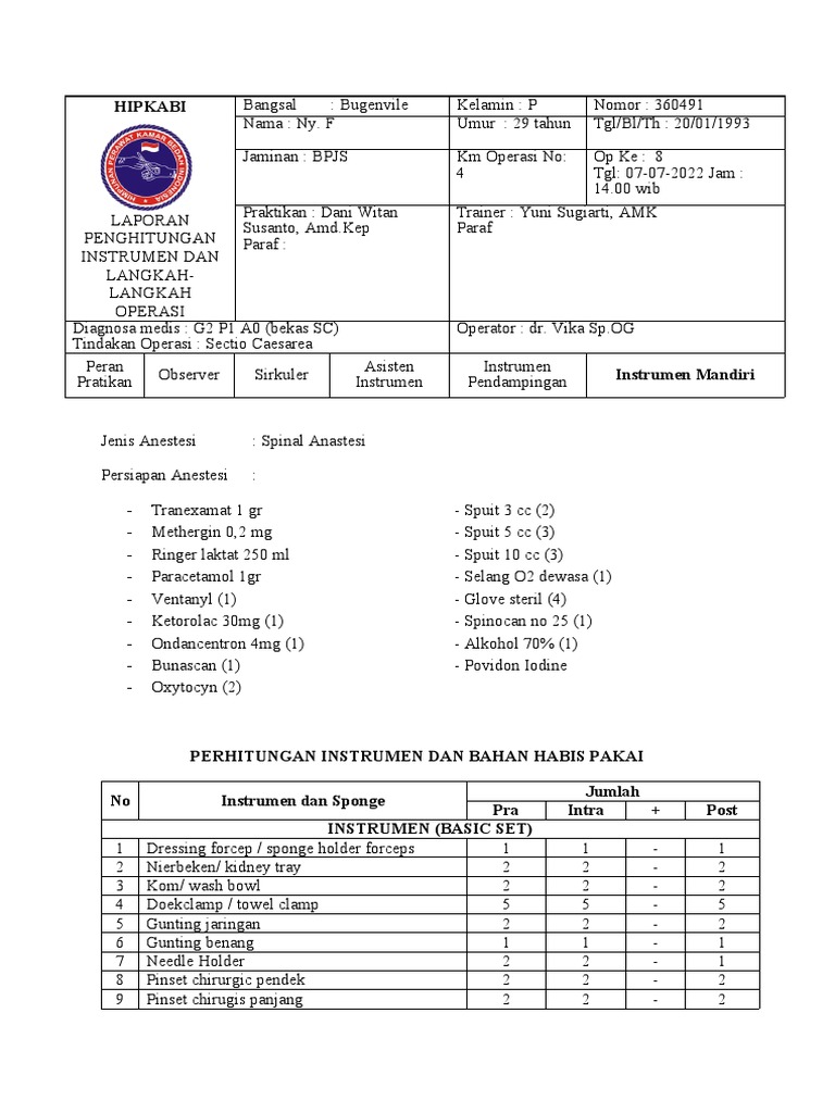 Panduan Operasi Sectio Caesarea | PDF